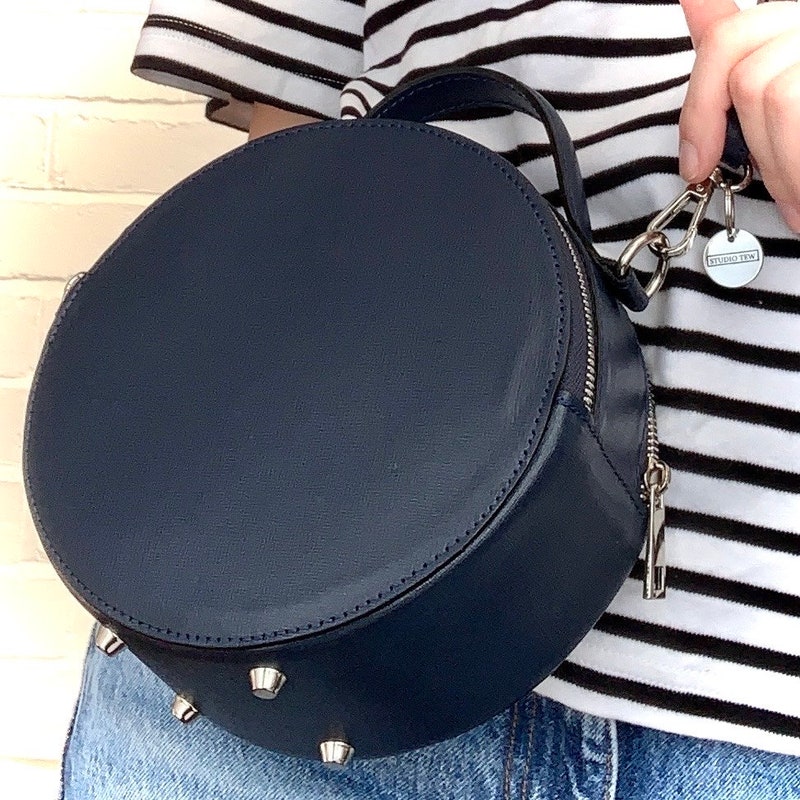Round Leather Bag - Etsy