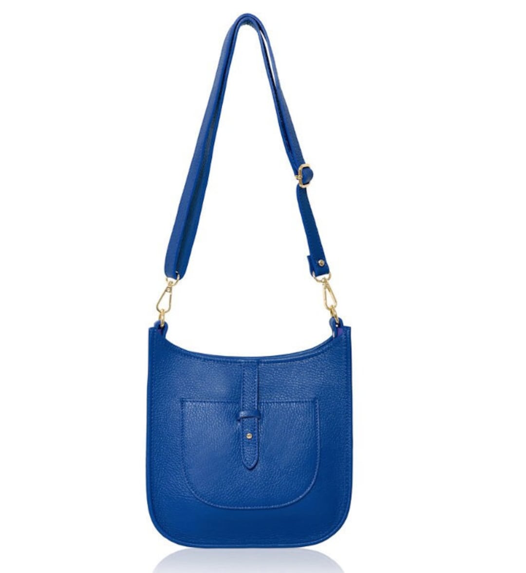 Royal Blue Leather Crossbody Bag Royal Blue Shoulder Bag - Etsy