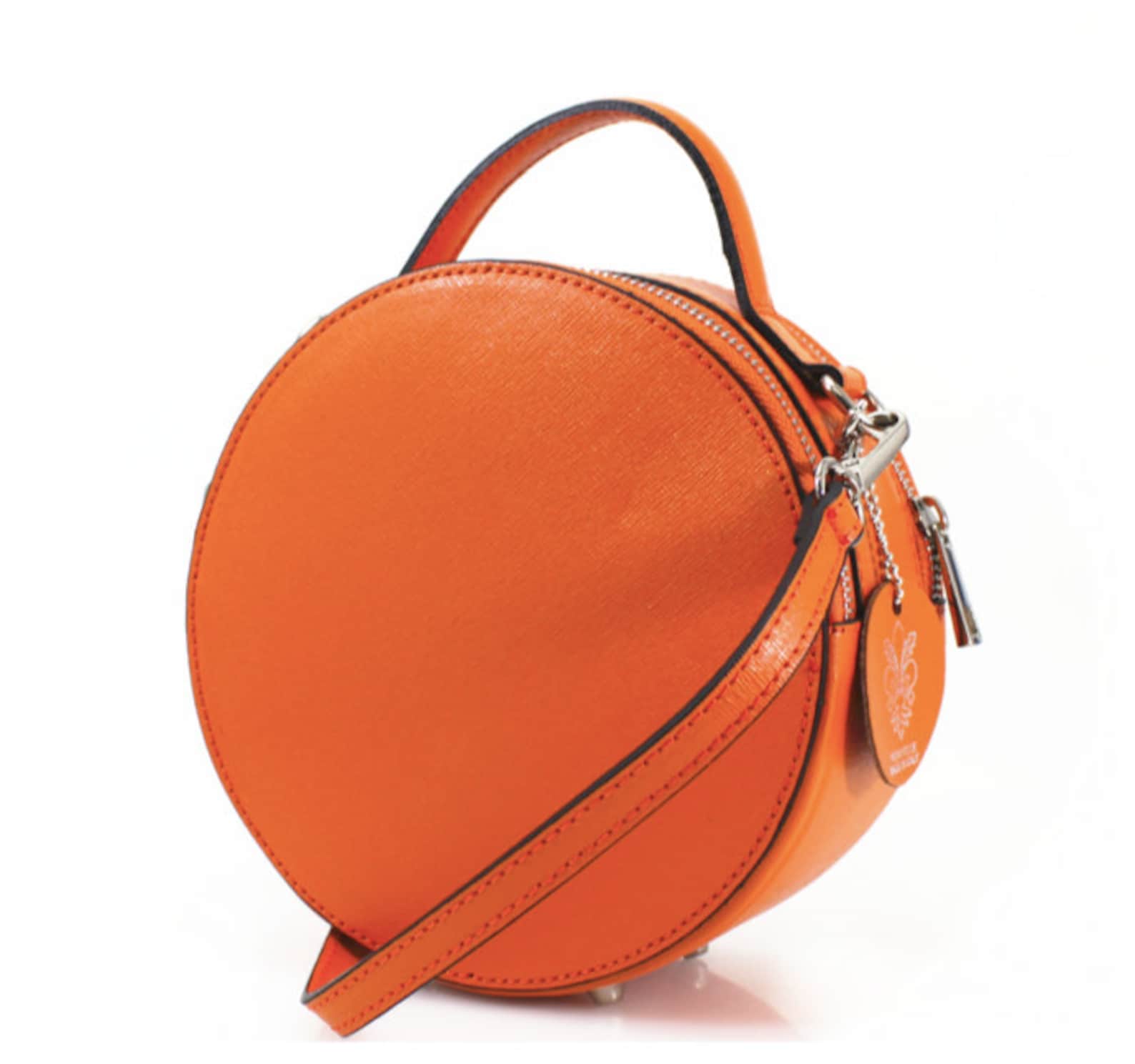 Round Leather Grab Bag Circular Bag Leather Crossbody Bag - Etsy