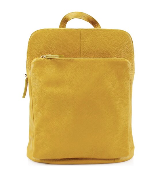 Yellow Leather Backpack Women's Leather Backpack Yellow - Etsy