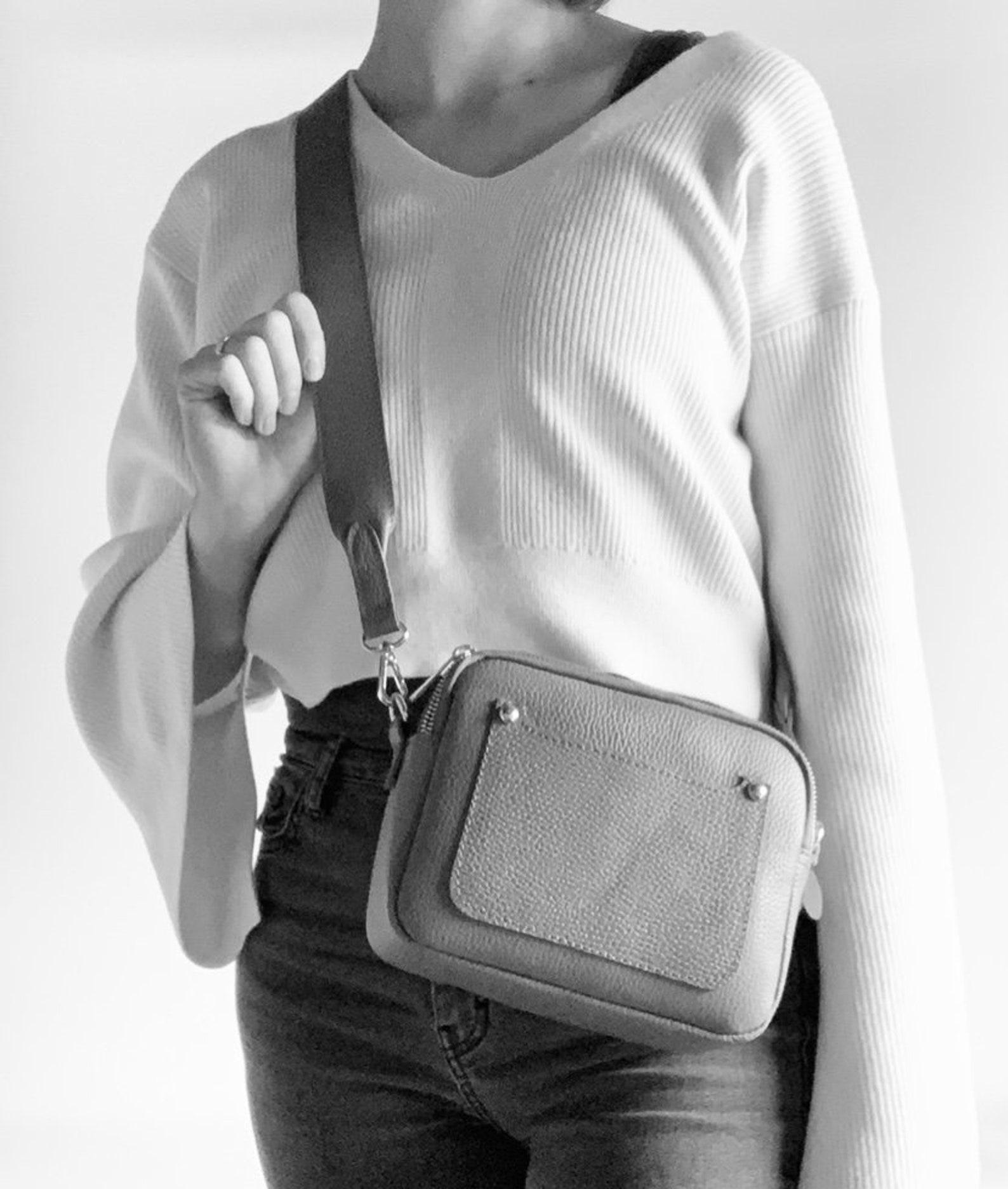 Green Leather Crossbody Bag, Bright Green Leather Shoulder Bag, Stylish ...