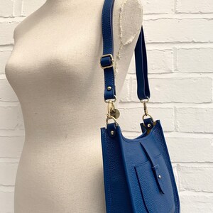 Royal Blue Leather Crossbody Bag Royal Blue Shoulder Bag - Etsy