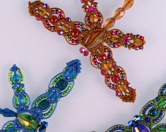 Micro-macrame Dragonfly Brooch or Hair Accessory Tutorial - Etsy