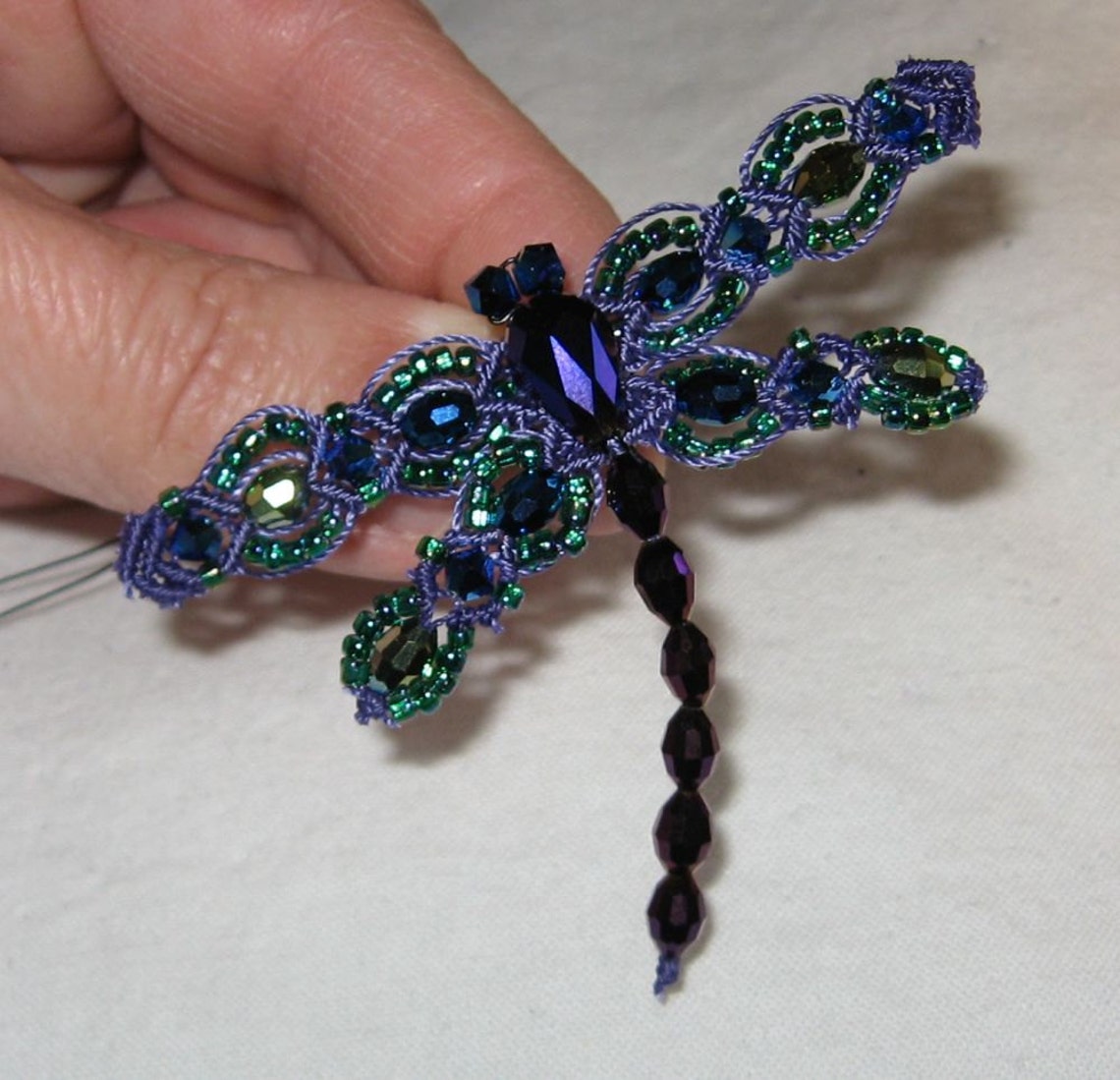 Micro-macrame Tutorial Dragonfly Brooch or Hair Accessory - Etsy