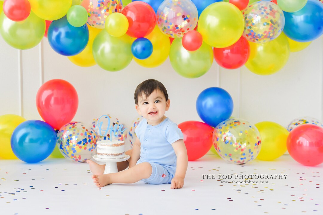 Primary Color Balloon Photography Banner and Backdrop - Etsy