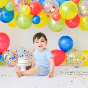 Primary Color Balloon Photography Banner and Backdrop - Etsy