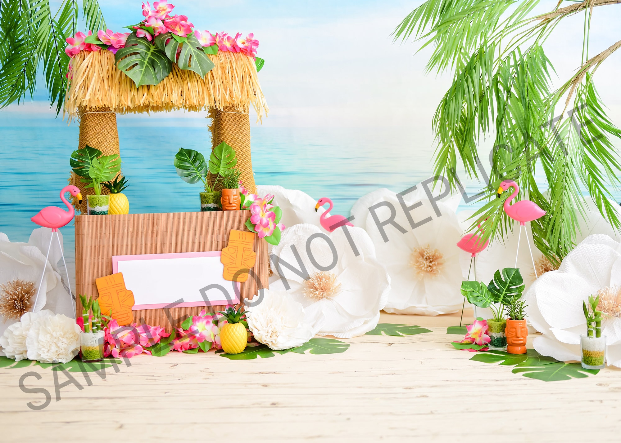 Tropical Tiki Digital Photo Backdrop - Etsy 日本