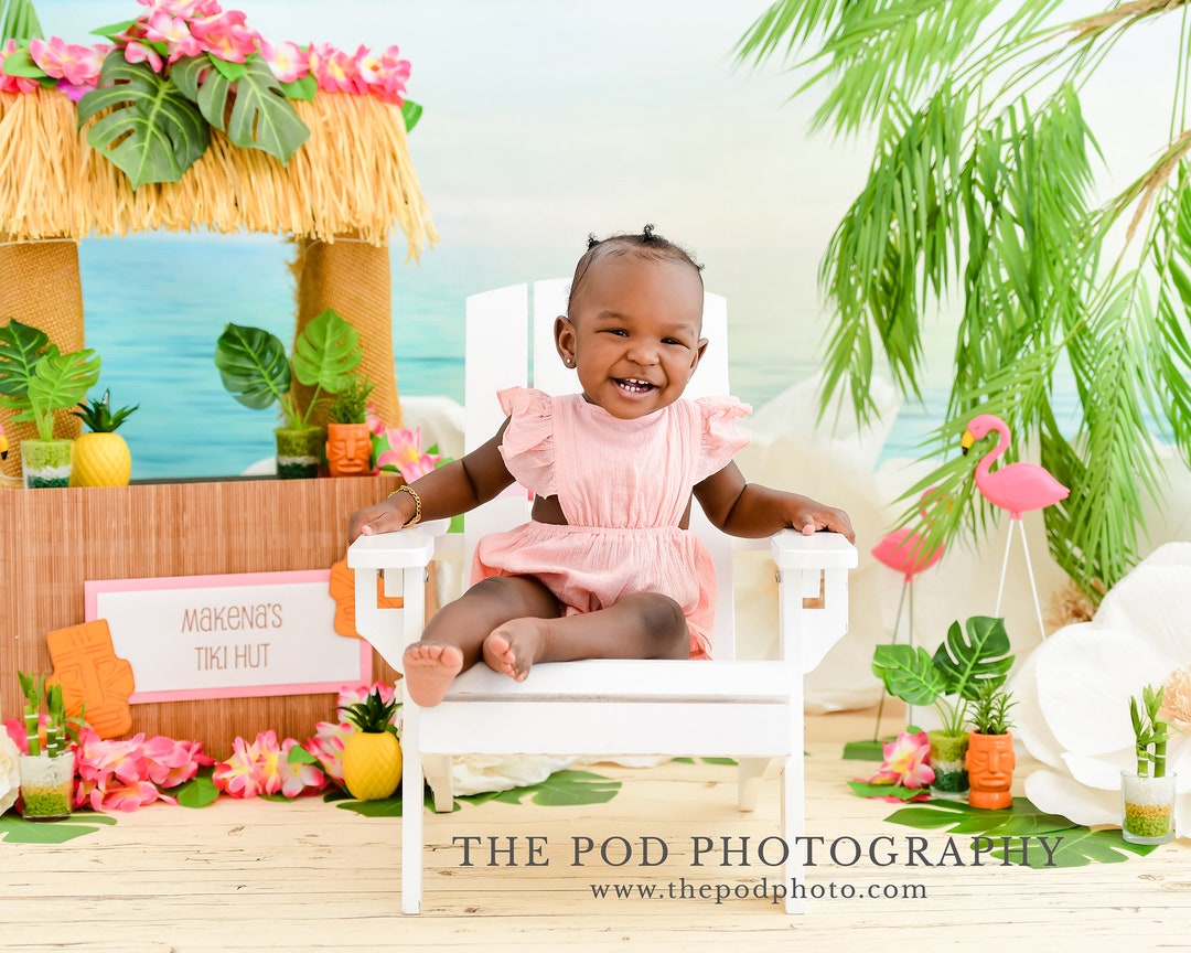 Tropical Tiki Digital Photo Backdrop - Etsy