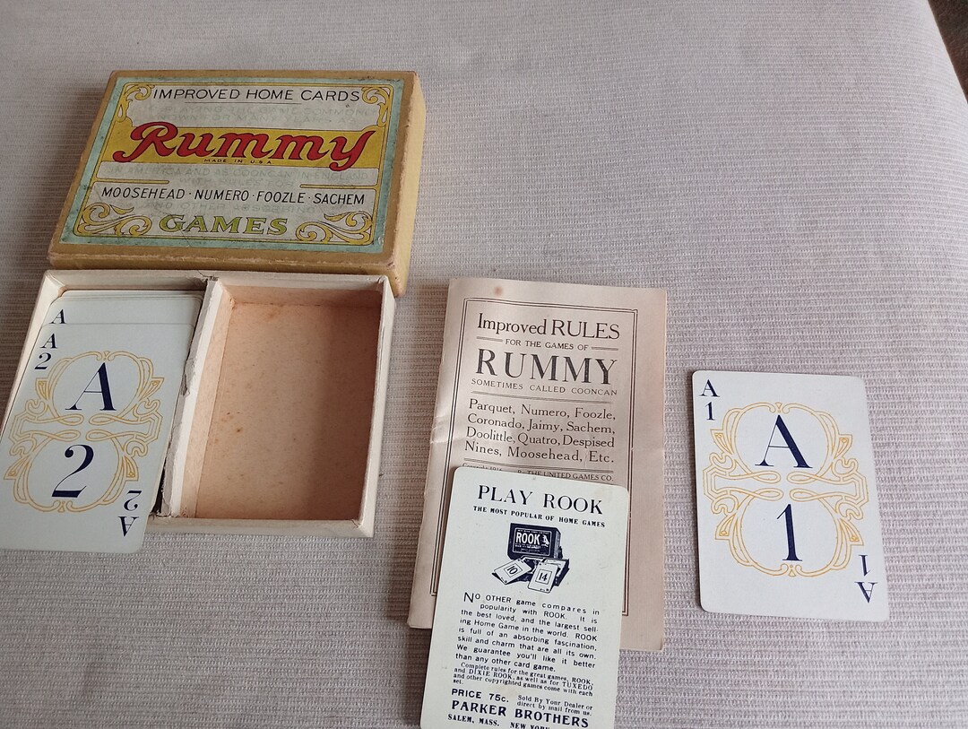 Rummy Card Game, Antique Rummy Card Game - Etsy