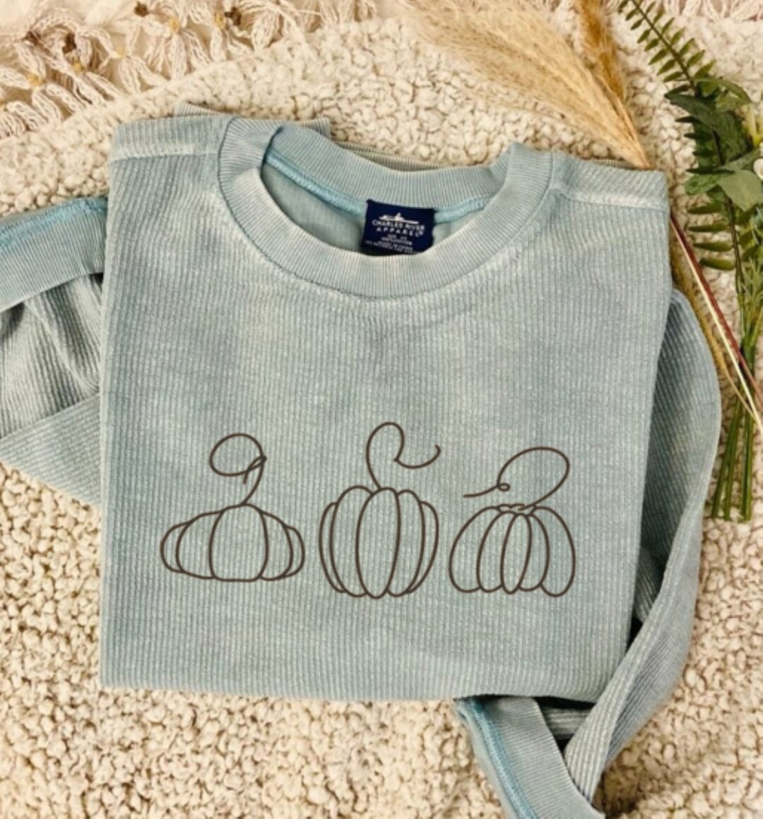 Pumpkin Cord Sweatshirt | Fall Crew Neck | Loungewear | Cord Sweatshirt ...