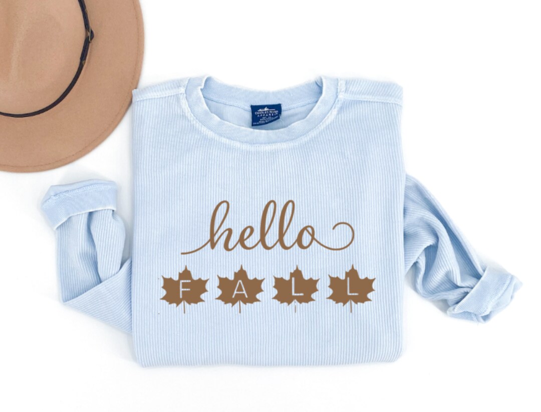 Hello Fall Cord Sweatshirt | Fall Crew Neck | Loungewear | Cord ...