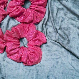 Glitter Hair Scrunchies Set, Neon Pink & Turquoise, Sparkly Hair Ties ...