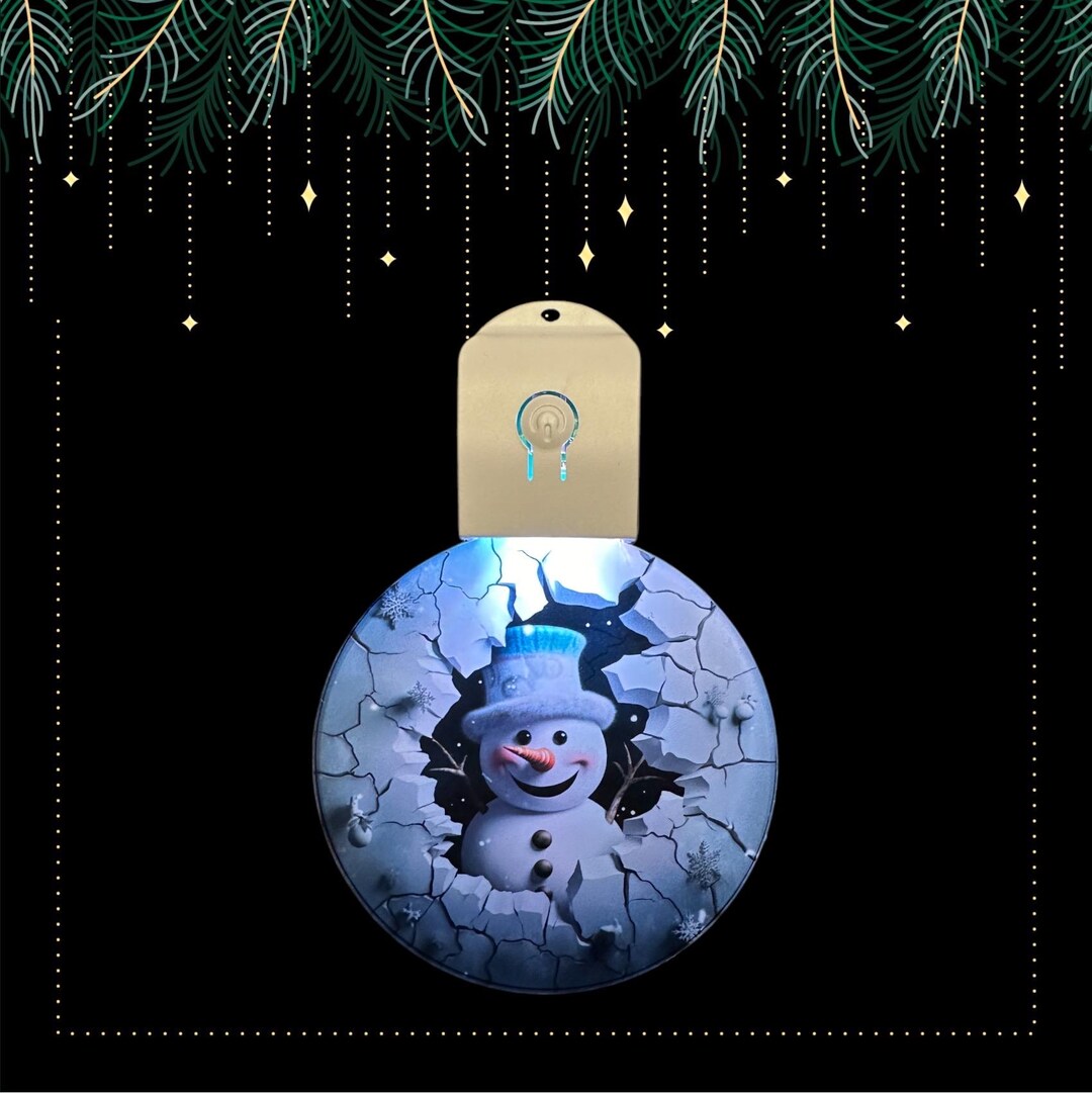 Light up Snowman Christmas Ornament Personalized, 3D Effect, Custom ...