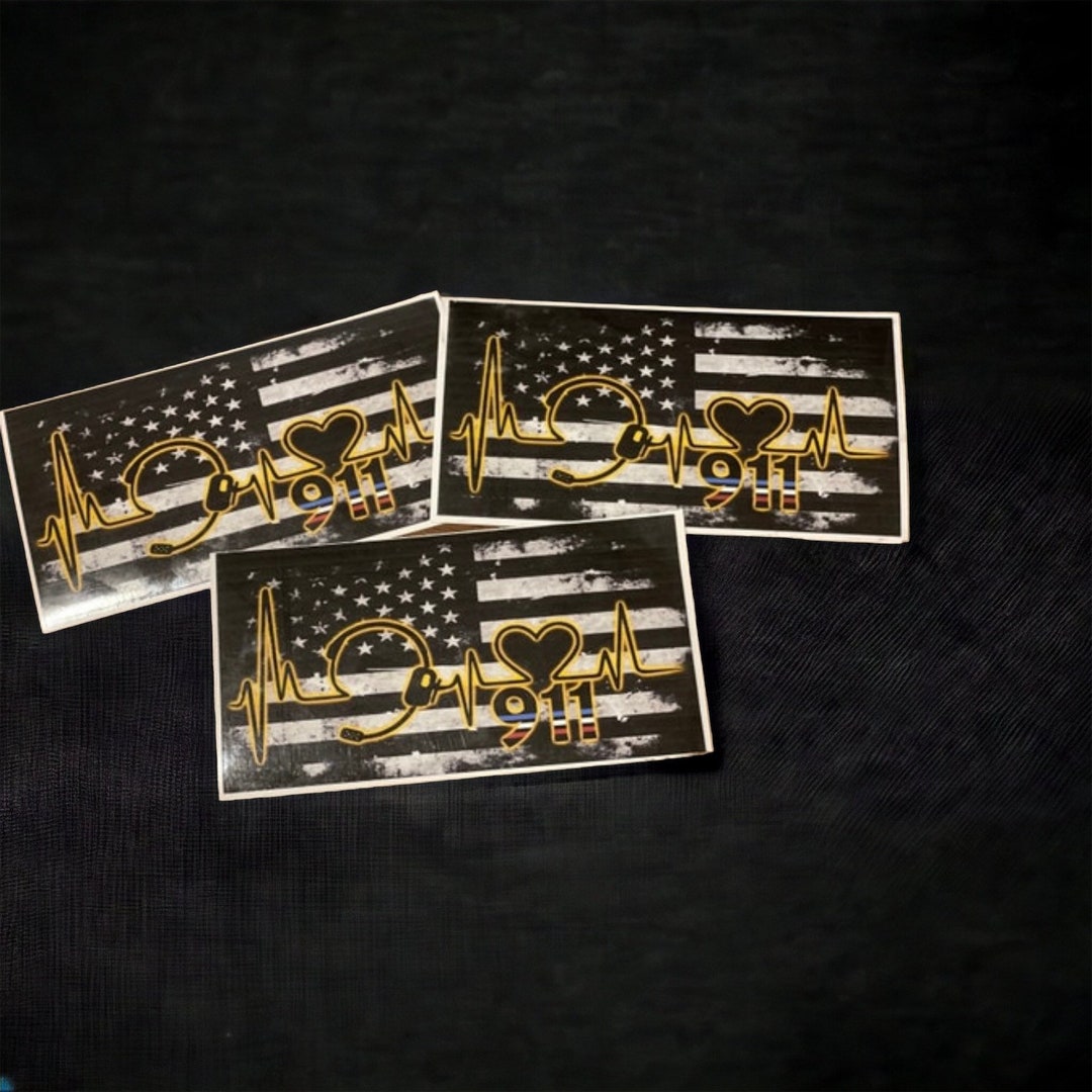 911 Dispatcher Flag, Sticker or Decal for Lap Top Car or Phone, and ...