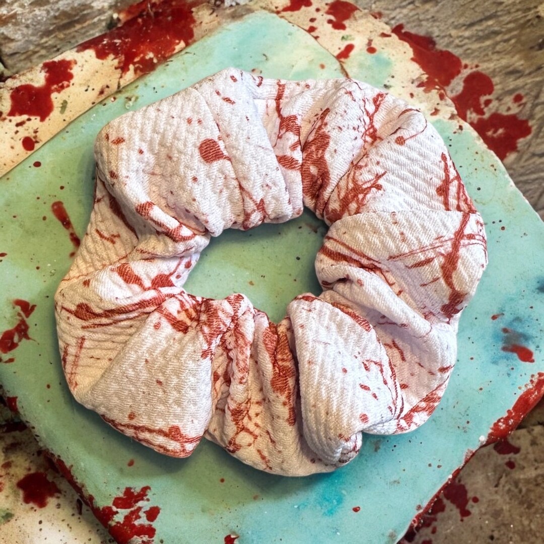 Blood Splatter Hair Scrunchie, Halloween Themed Scrunchie, Horror Hair ...