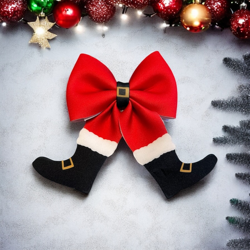 Santa Hair Bow - Etsy