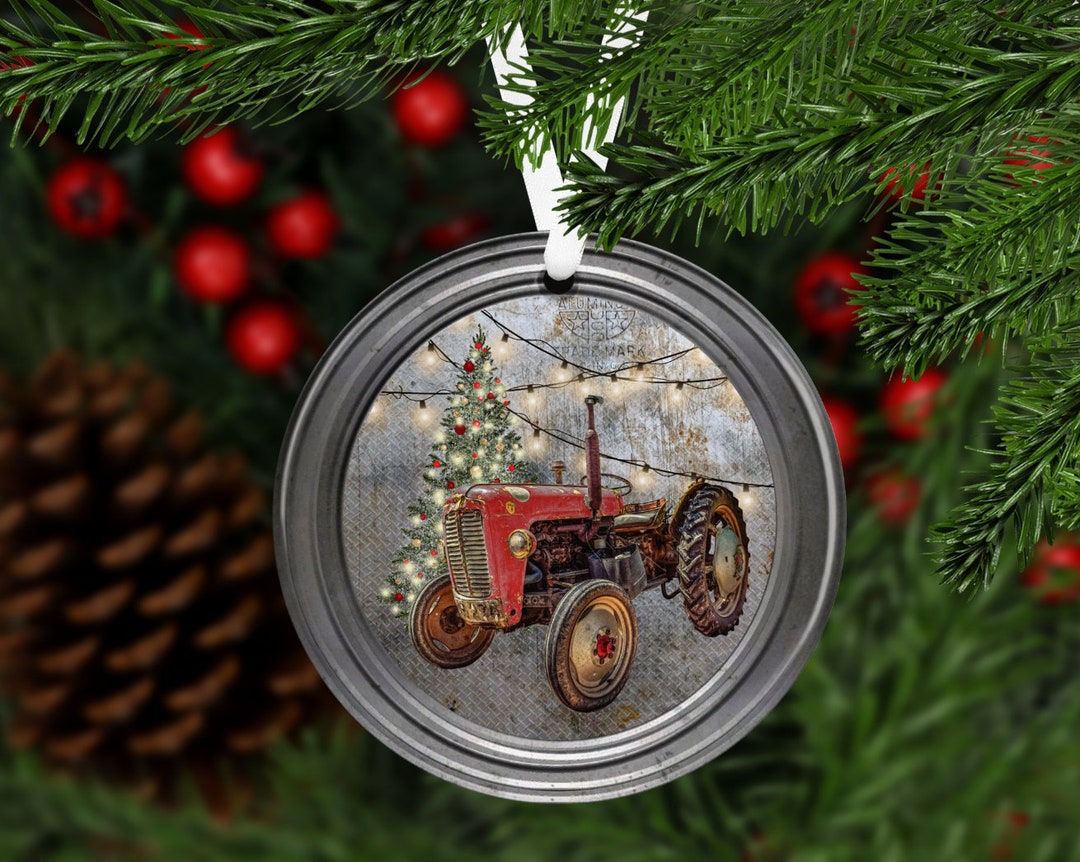 Rustic Red Tractor Ornament Personalized Red Tractor Ornament Gift for ...