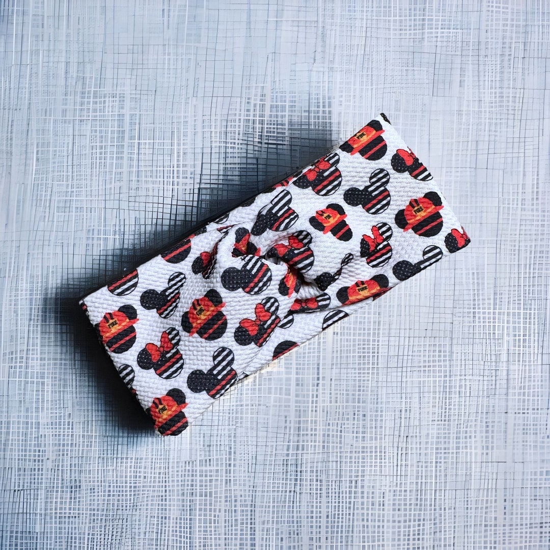 Mickey Mouse Headband Thin Red Line, Soft Stretchy Band, Firefighter ...