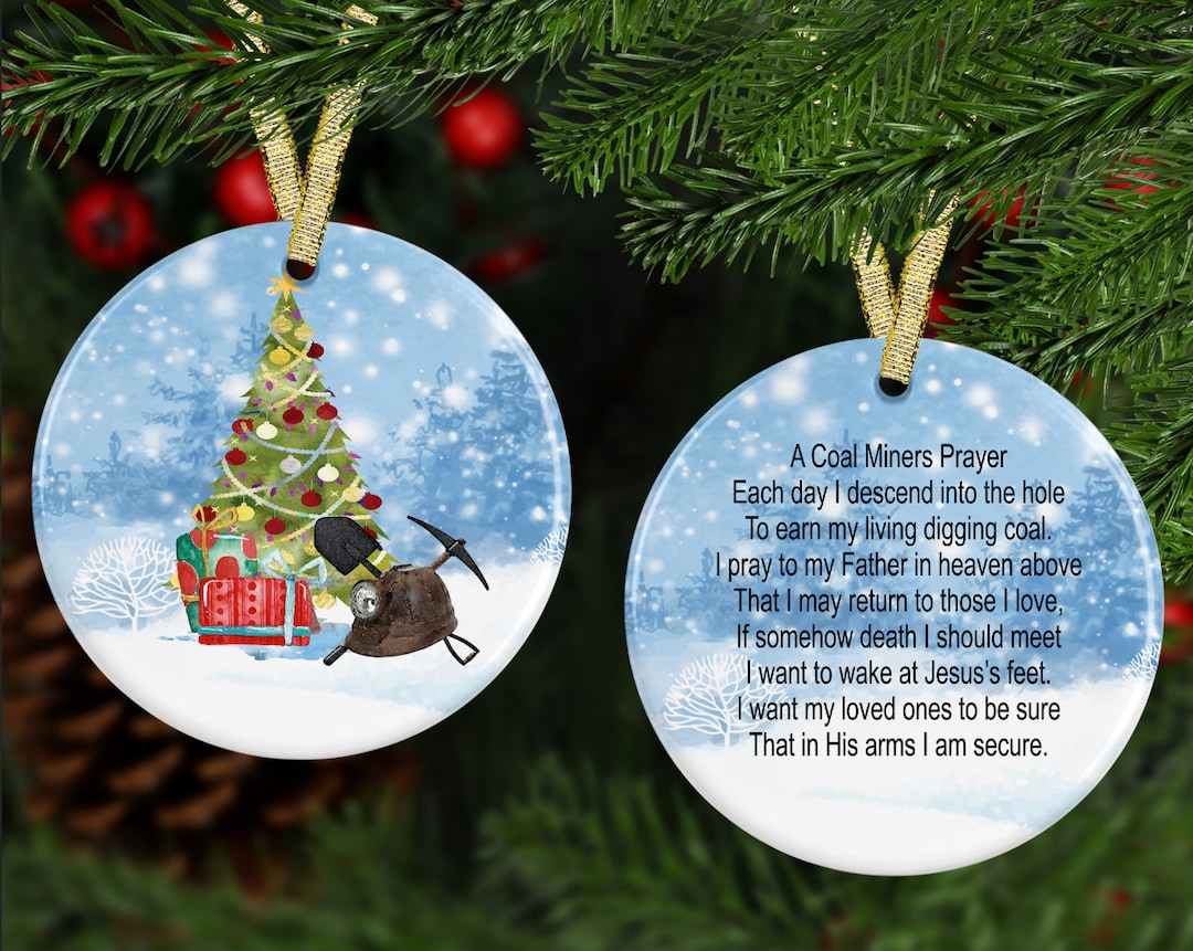 Coal Miner Ornament; Coal Miners Prayer; MDF Material, Personalized ...