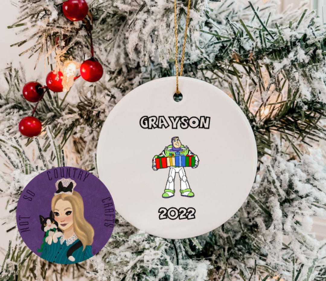 Buzz Lightyear Design 2, Buzz Holding Presents Christmas Ornament, Toy ...