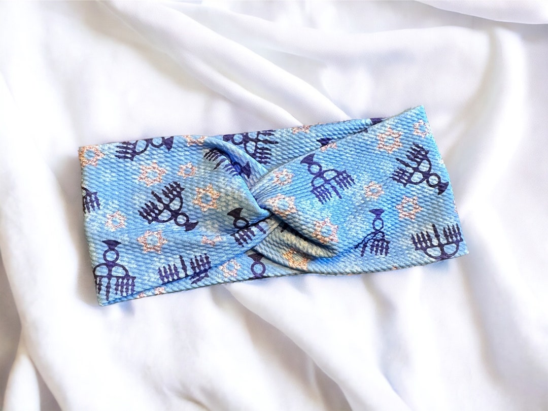 Hanukkah Headband Blue Silver Glitter, Jewish Headband, Star of David ...