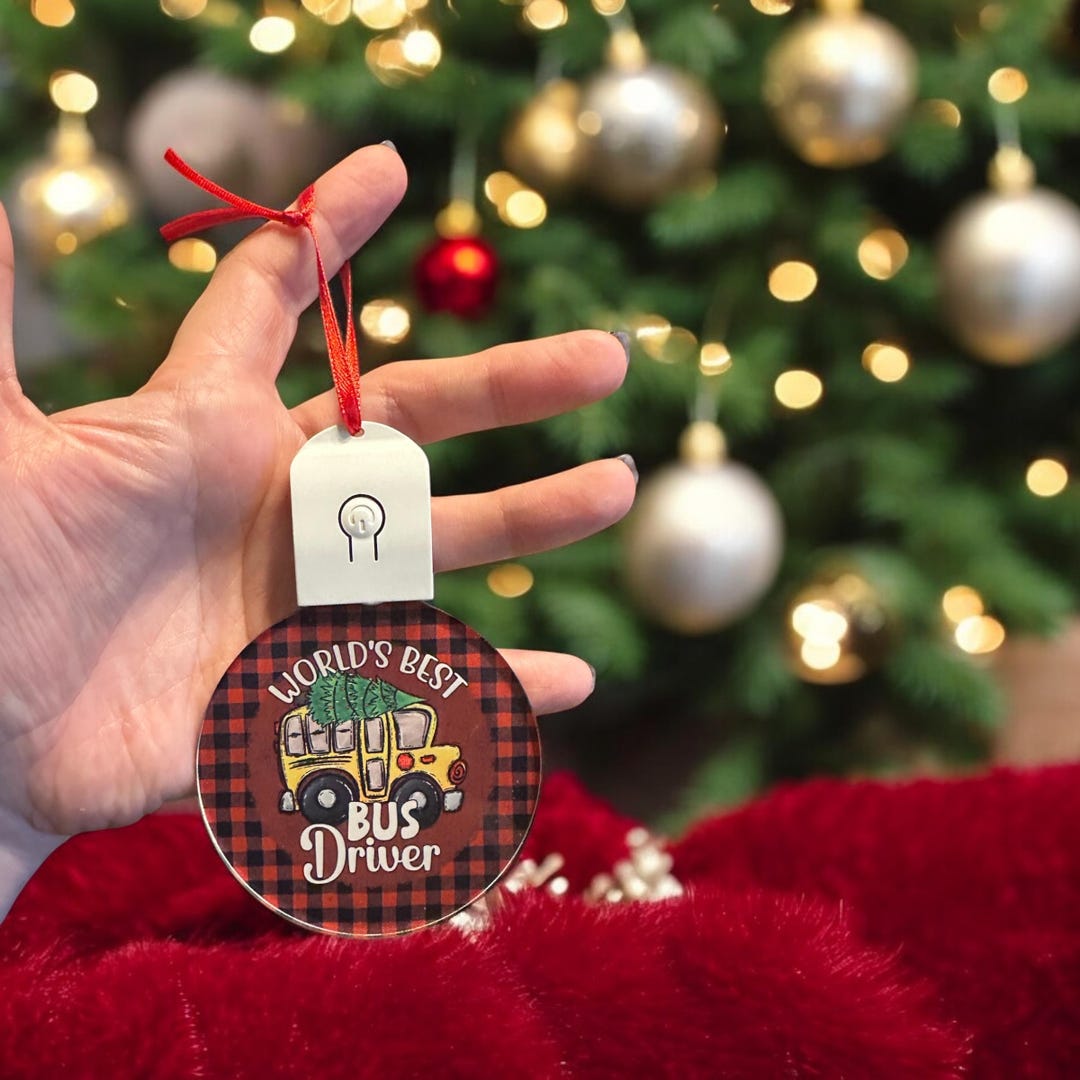 World's Best Bus Driver Christmas Ornament, LED Personalized Gift ...