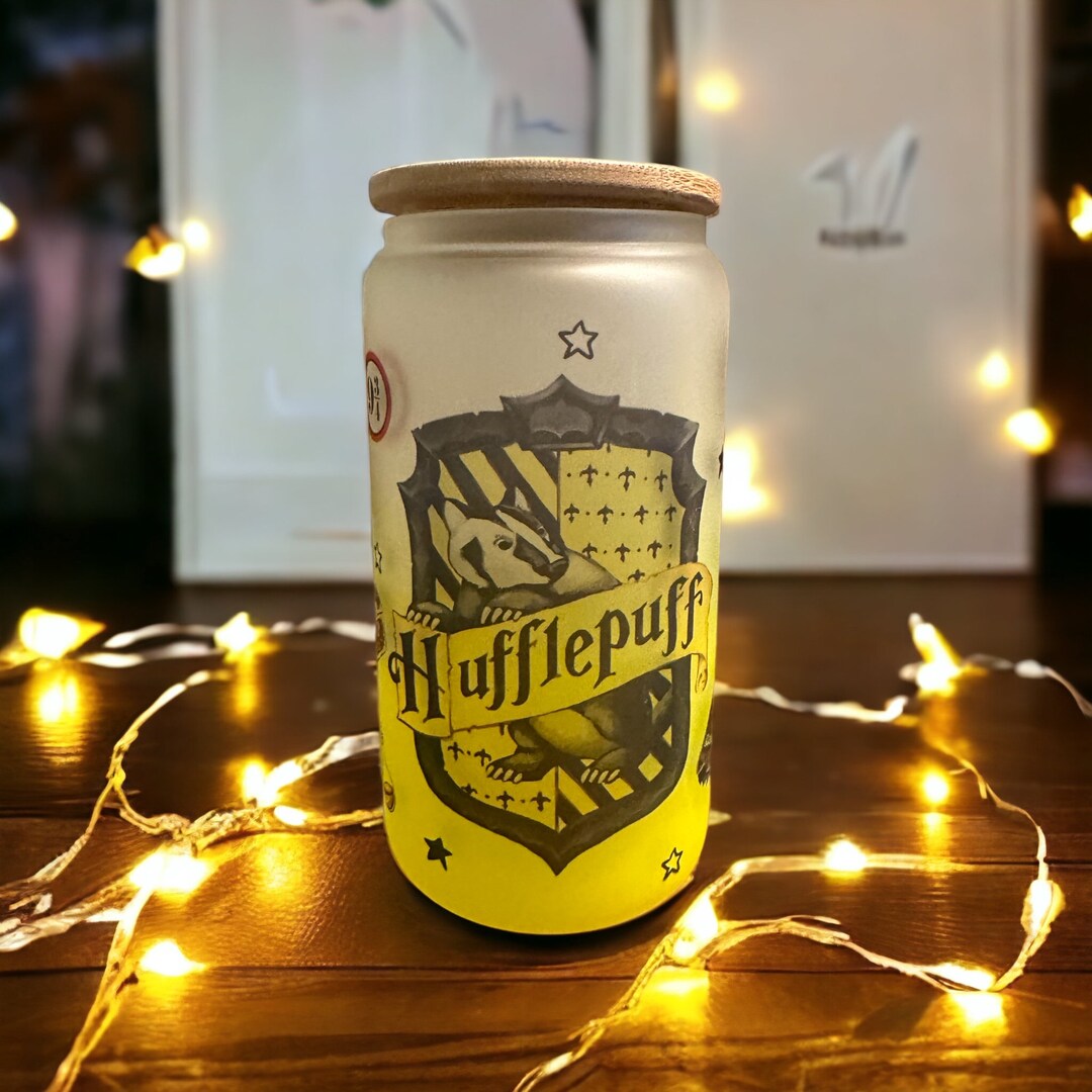 Potter, Wizard, Hufflepuff Glass Cup, Libby Beer Glass, Frosted, Mug ...