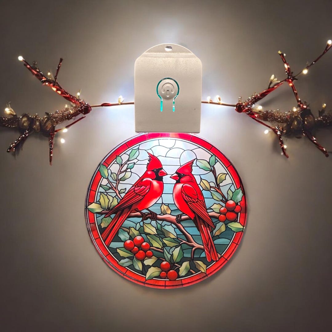 Red Cardinal Light up Ornament, Christmas Tree Decor, LED Christmas ...
