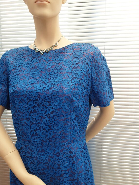 Blue Lace Cocktail Dress, Original Vintage, Mid Centu… - Gem