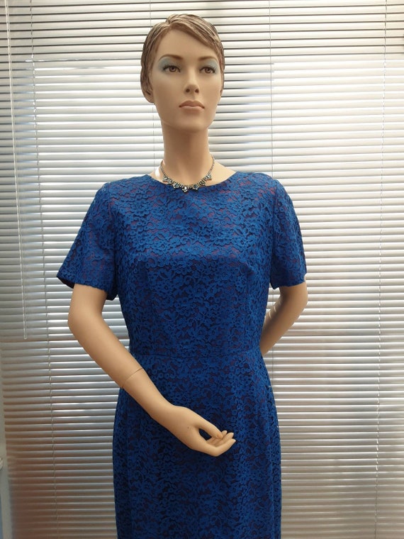 Blue Lace Cocktail Dress, Original Vintage, Mid Centu… - Gem