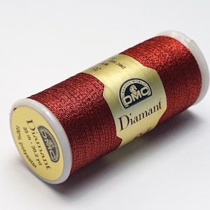 DMC Diamant Ruby Red, Ruby Red Diamant, Metallic Red Thread, Diamant ...