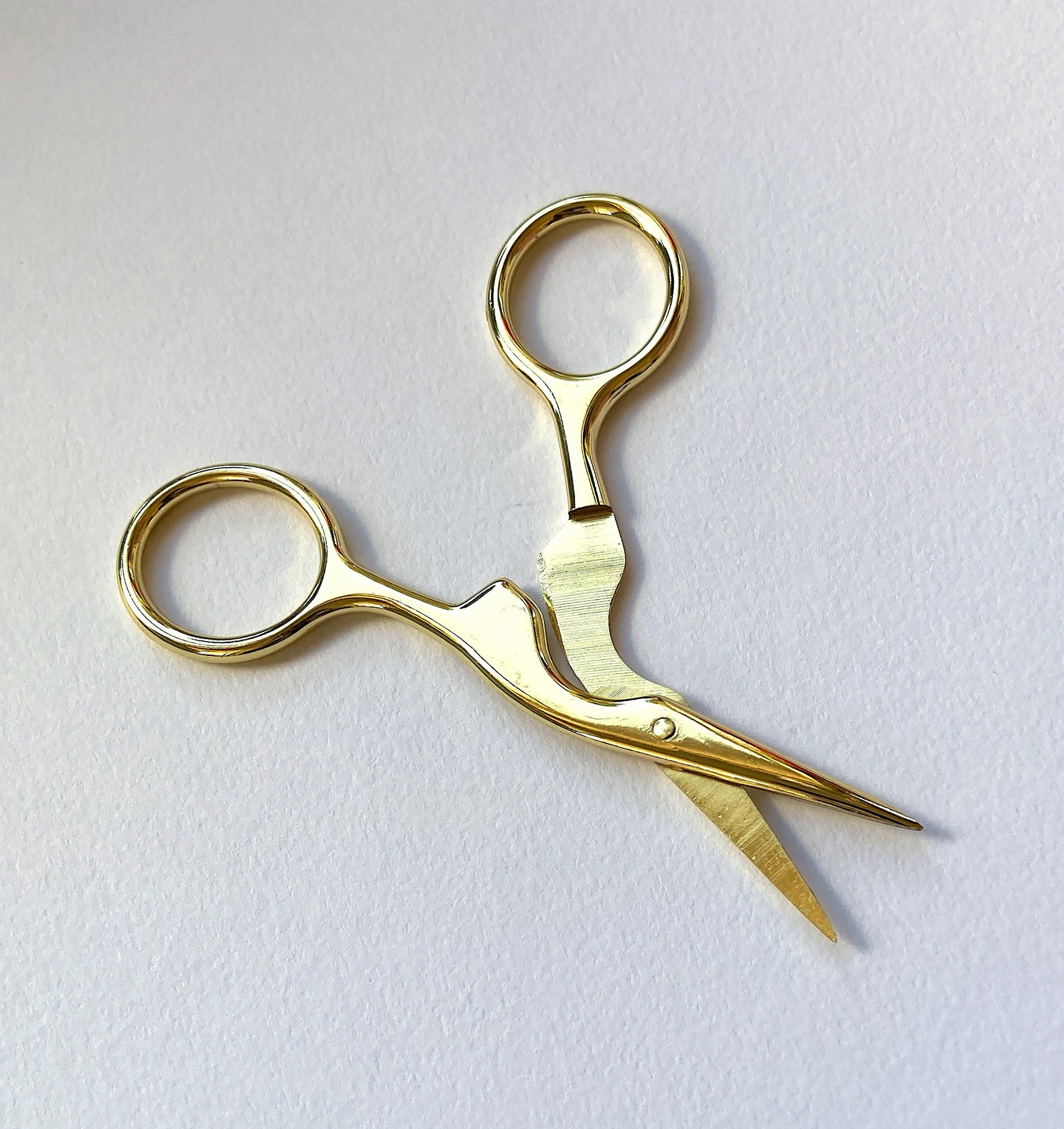 Modern Gold Stork Scissors for Embroidery, Cross Stitch, Rug Hooking ...