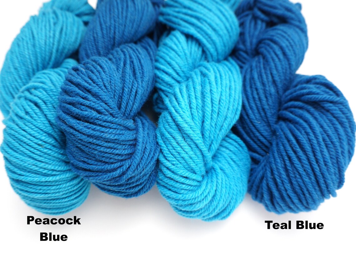 3 Ply Teal Rug Wool Yarn, Rug Punch Needle Yarn, Rug Yarn, Hand Dyed ...