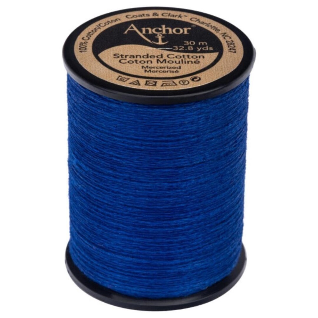 Anchor Embroidery Floss on Spool, Cobalt Blue Very Dark Embroidery ...