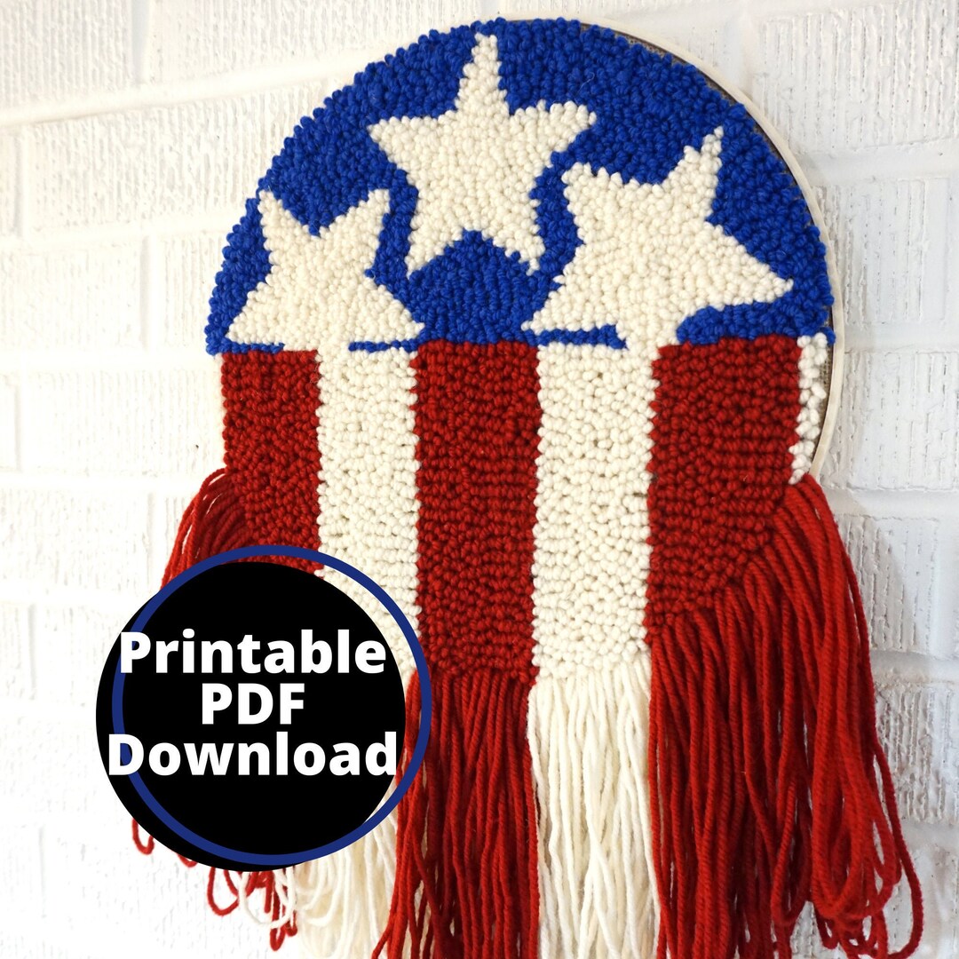 Punch Needle American Flag Pattern, Punch Needle Rug Hooking Pattern ...