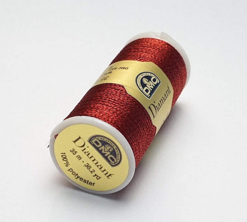 DMC Diamant Ruby Red Ruby Red Diamant Metallic Red Thread | Etsy