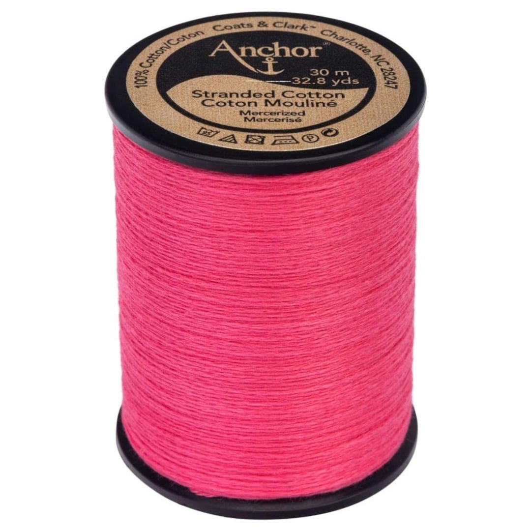 Anchor Embroidery Floss on Spool, Rose Dark China Embroidery Floss, Six ...