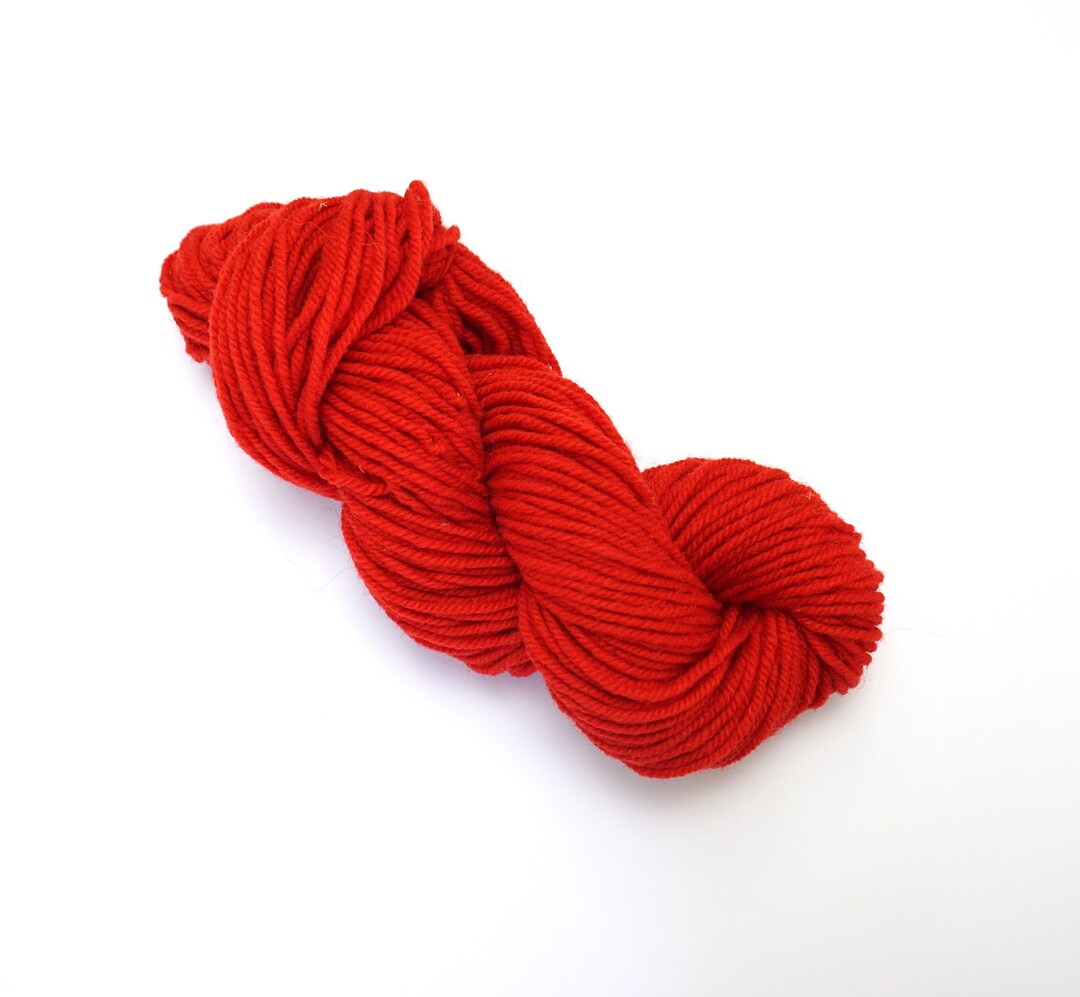 3 Ply Rug Wool Yarn Scarlet Red, Rug Punch Needle Yarn, Rug Yarn, Hand ...