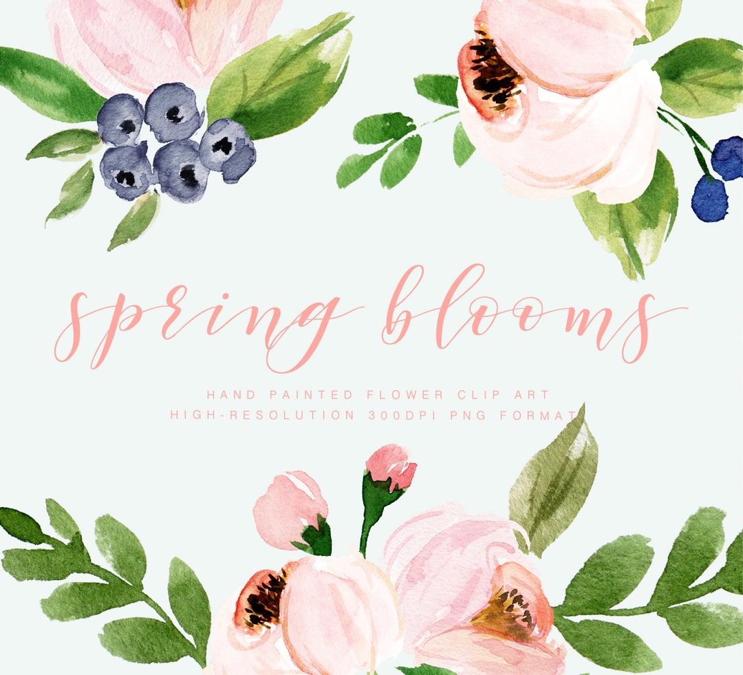 Watercolor Flower Clipart-spring Blooms/small Set/individual PNG Files ...