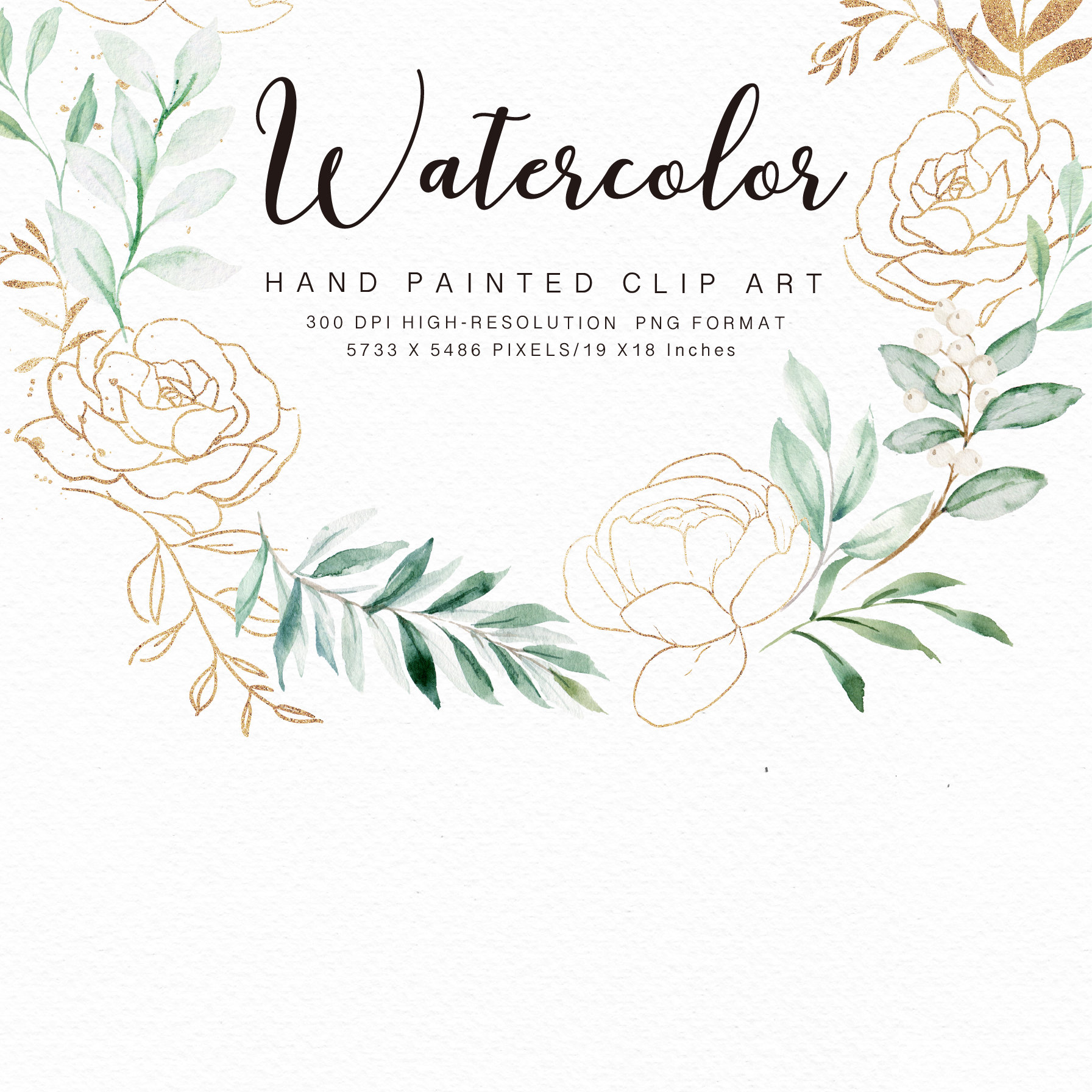 Watercolor Flower Wreath Clip Art-brisk/small Set/individual PNG Files ...