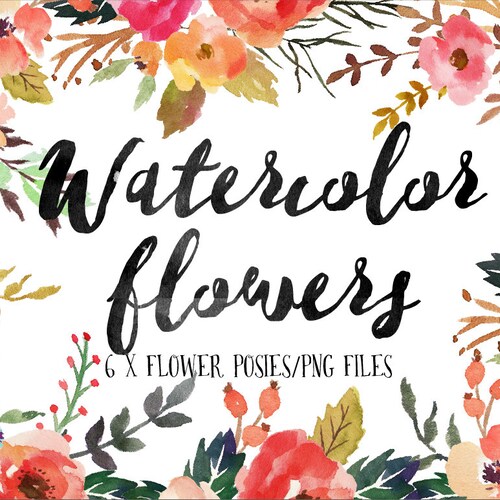 4 Flower Posies/small Set/individual PNG Files/hand - Etsy