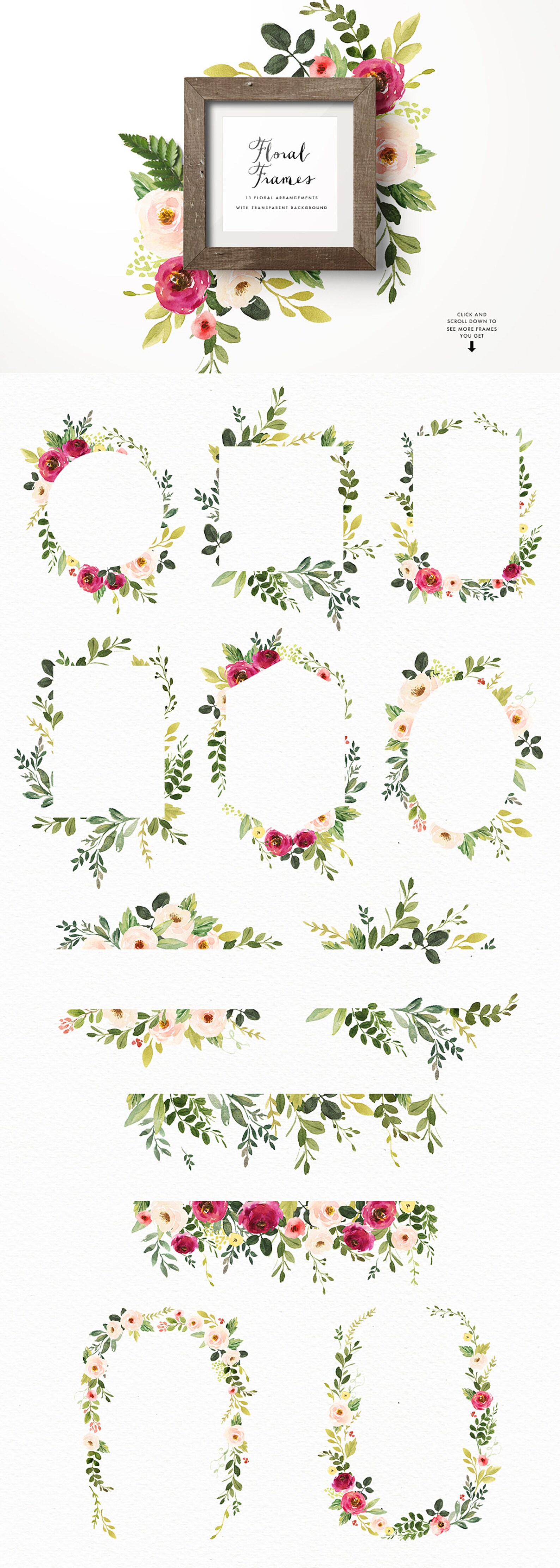 Vigorous Spring-graphic Design Set/large Set/wedding/clip Art - Etsy