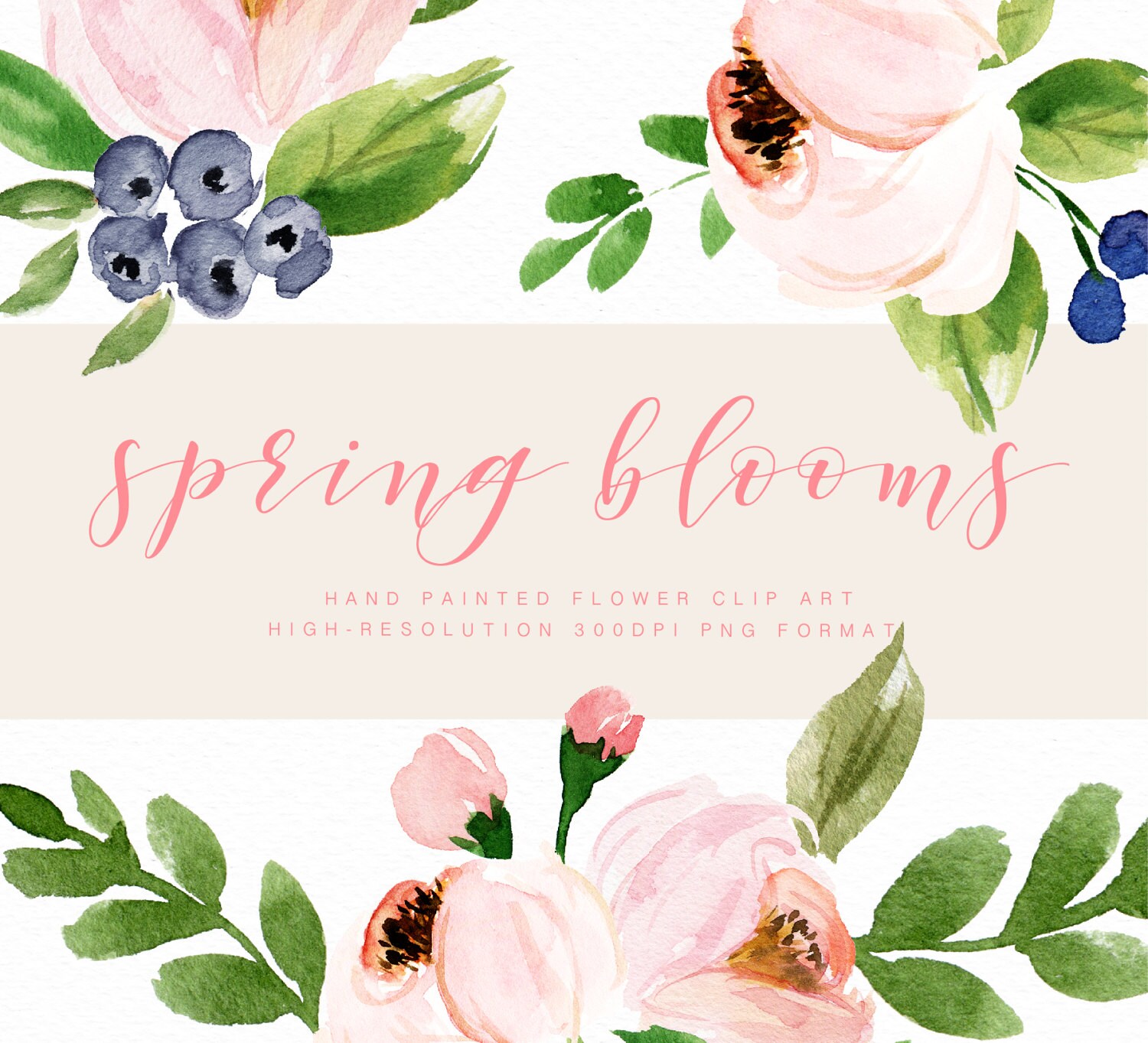 Watercolor Flower Clipart-spring Blooms/small Set/individual - Etsy