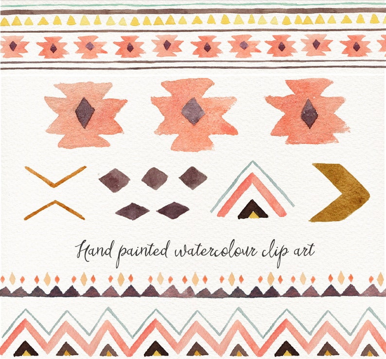 Watercolor Tribe Collection / Small Set/ethnic /individual PNG Flies - Etsy