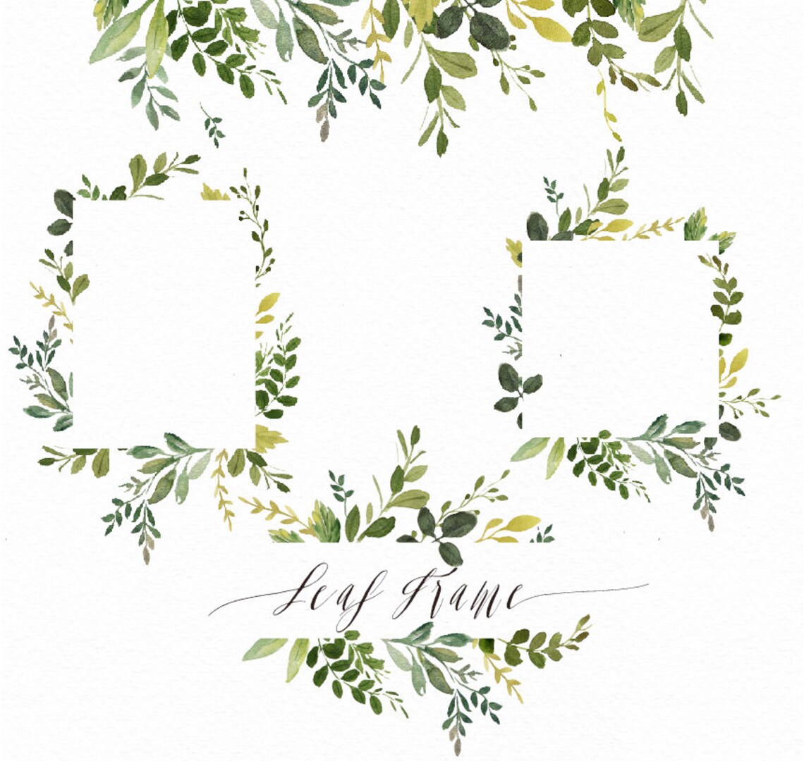 Watercolor Leaf Clip Art-vigorous Green/small Set/individual - Etsy ...