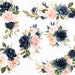 Watercolor Floral Clip Art-navy & Blush/small (Download Now) - Etsy