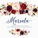 Watercolor Floral Clip Art-marsala/small Set/individual PNG Files/hand ...