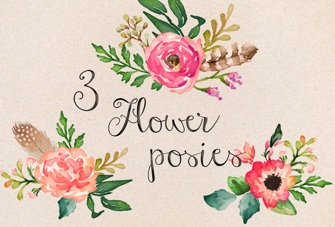 Watercolor Flower DIY Pack/small Set | Etsy