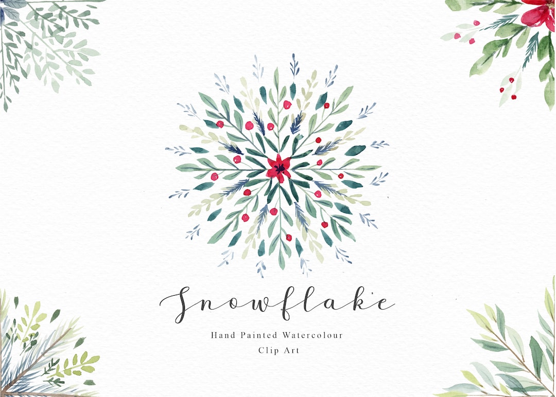 Watercolor Clipart - Snowflake/small Set/individual PNG Files/hand ...