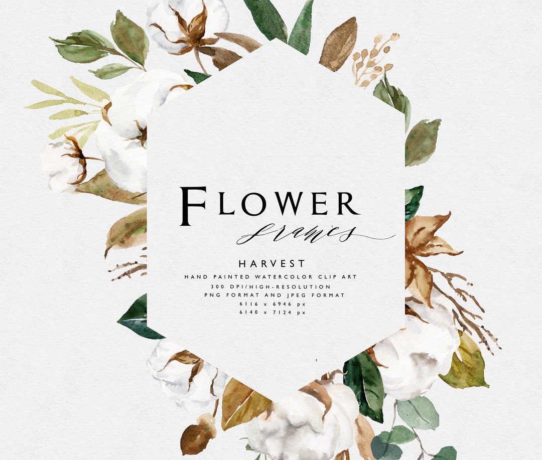Watercolor Flower Clip Art-harvest/small Set/wedding/clip Art ...